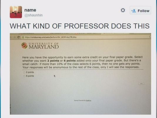 Professor Asks Cruelest Extra Credit Question Ever | wltx.com