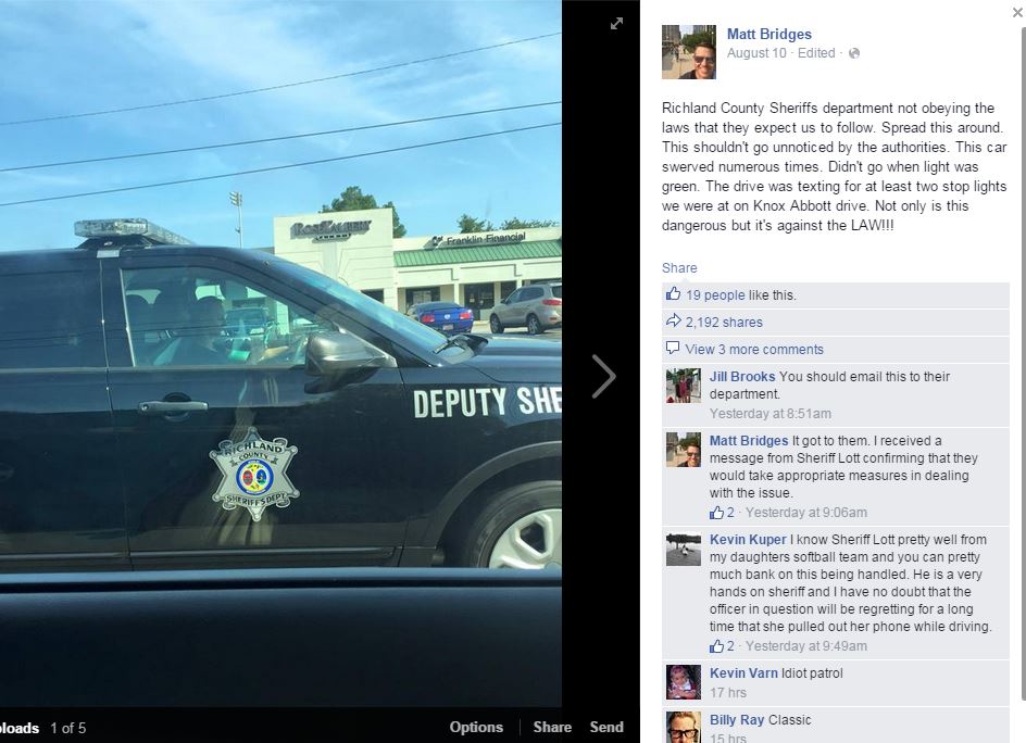 Sheriff Says Deputy Shouldn't Have Used Phone While Driving | wltx.com