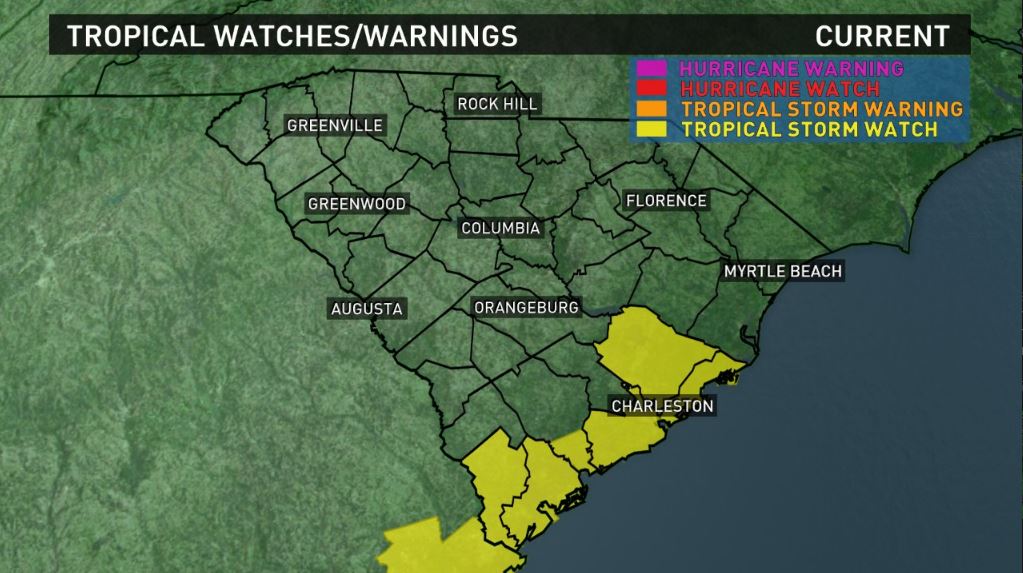 Tropical Storm Watch in Effect for Parts of SC | wltx.com